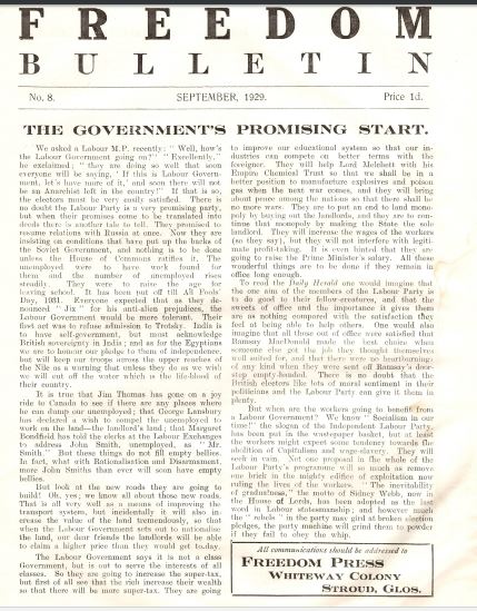 Freedom Bulletin September 1929 | libcom.org
